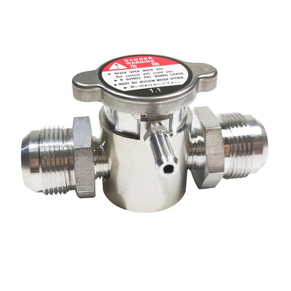 Aluminum 16AN Fitting Inline Filler Neck Hose Radiator Connector ...
